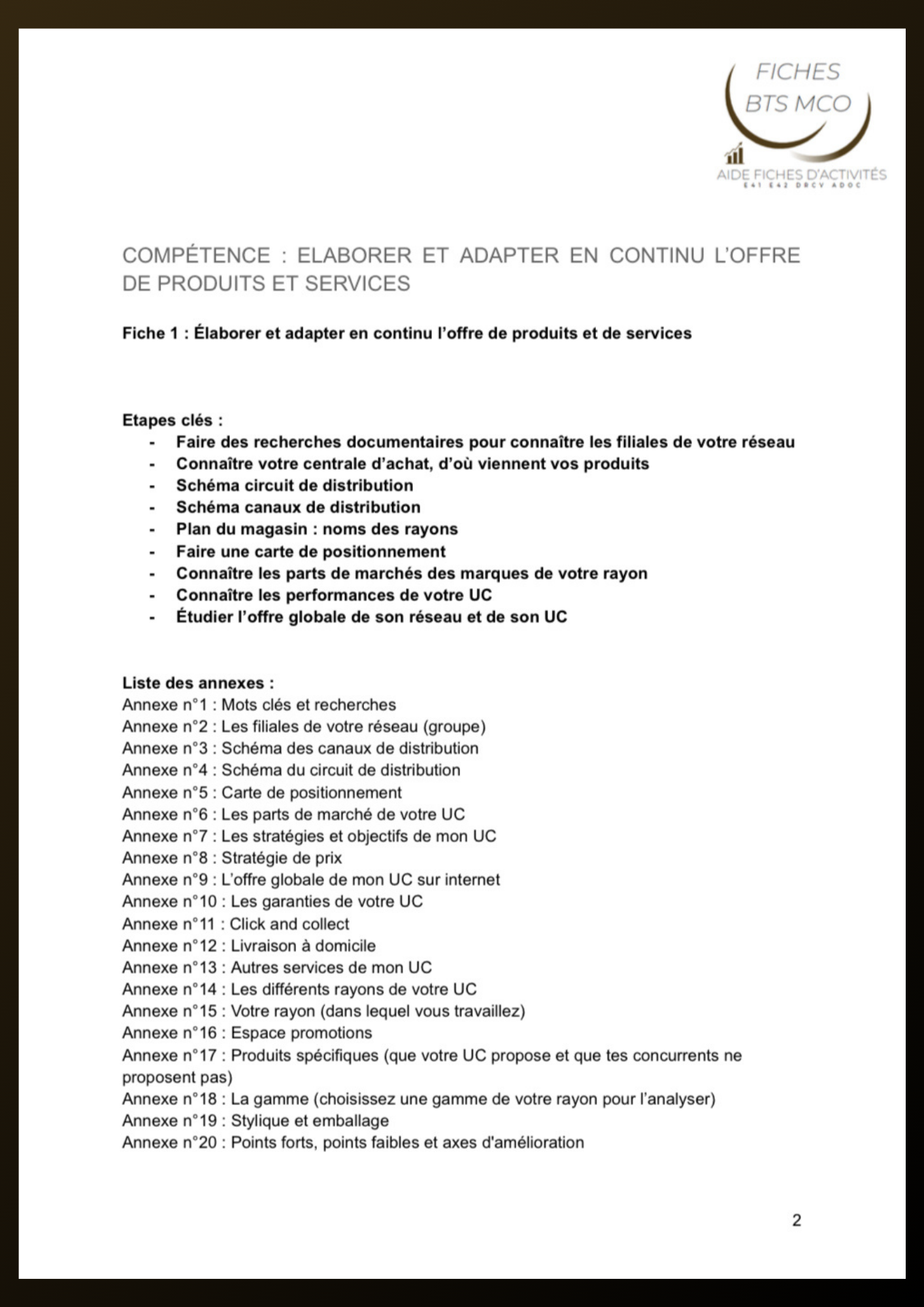 FICHES BTS MCO - Comment rédiger son compte rendu d'activités en ADOC ...